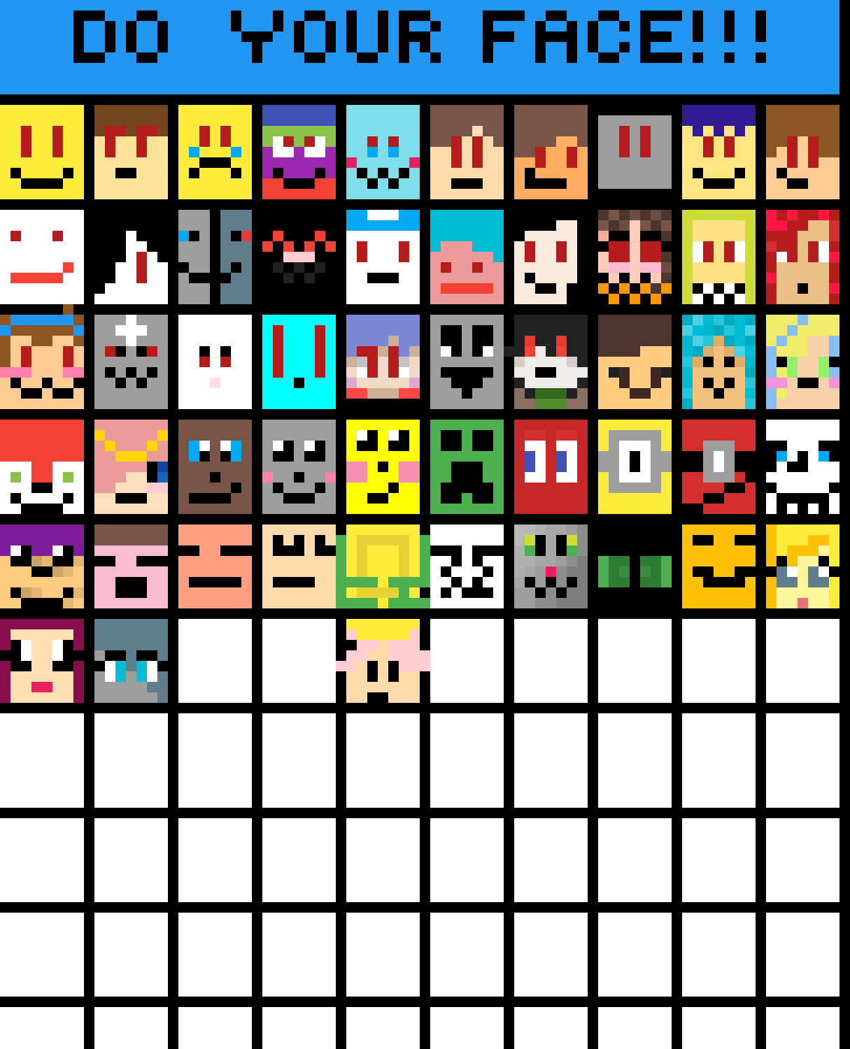 Editing do a face - Free online pixel art drawing tool - Pixilart