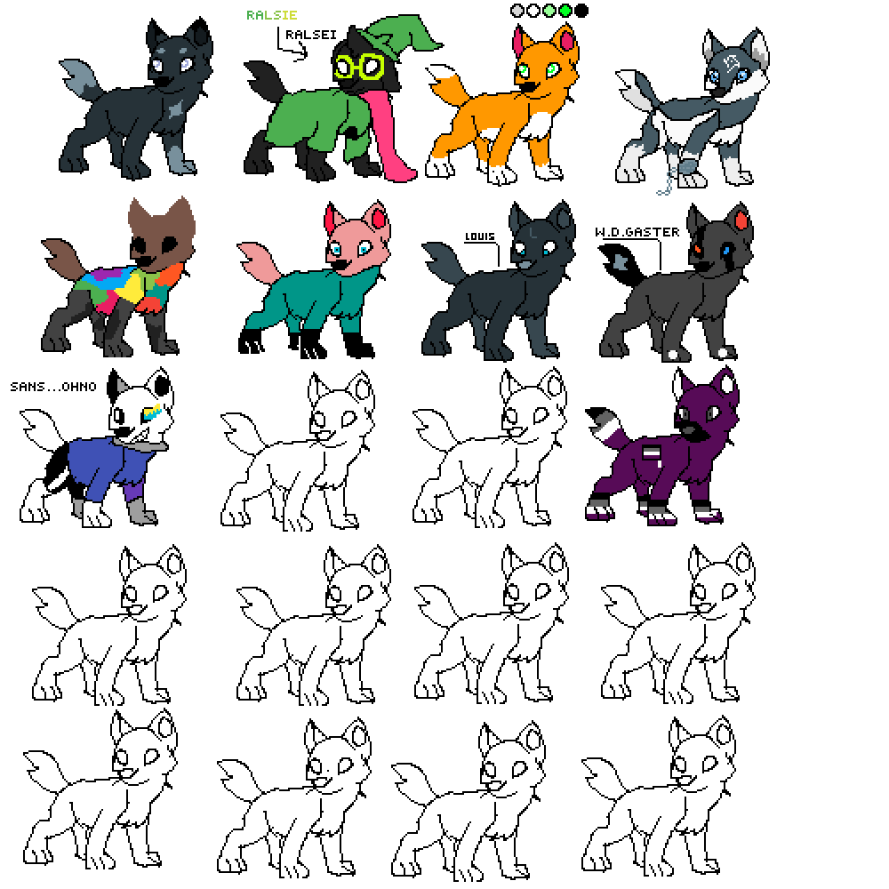 Editing sans wolf.....ohno - Free online pixel art drawing tool - Pixilart