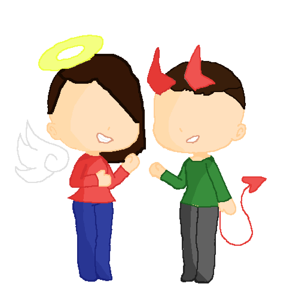 Pixilart - Angel and Devil base by DarkDreams