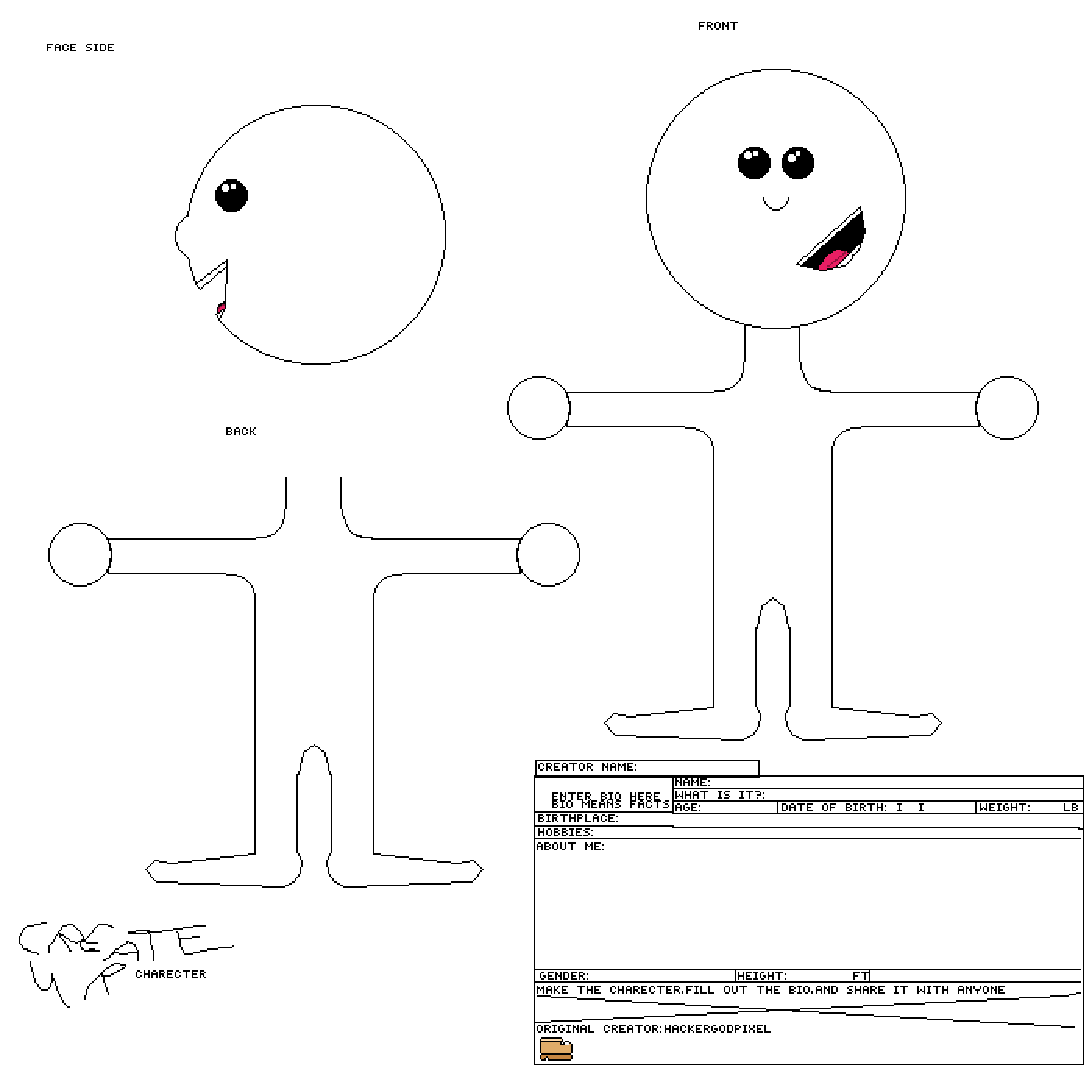 Editing CREATE YOUR CHARACTER! - Free online pixel art drawing tool ...