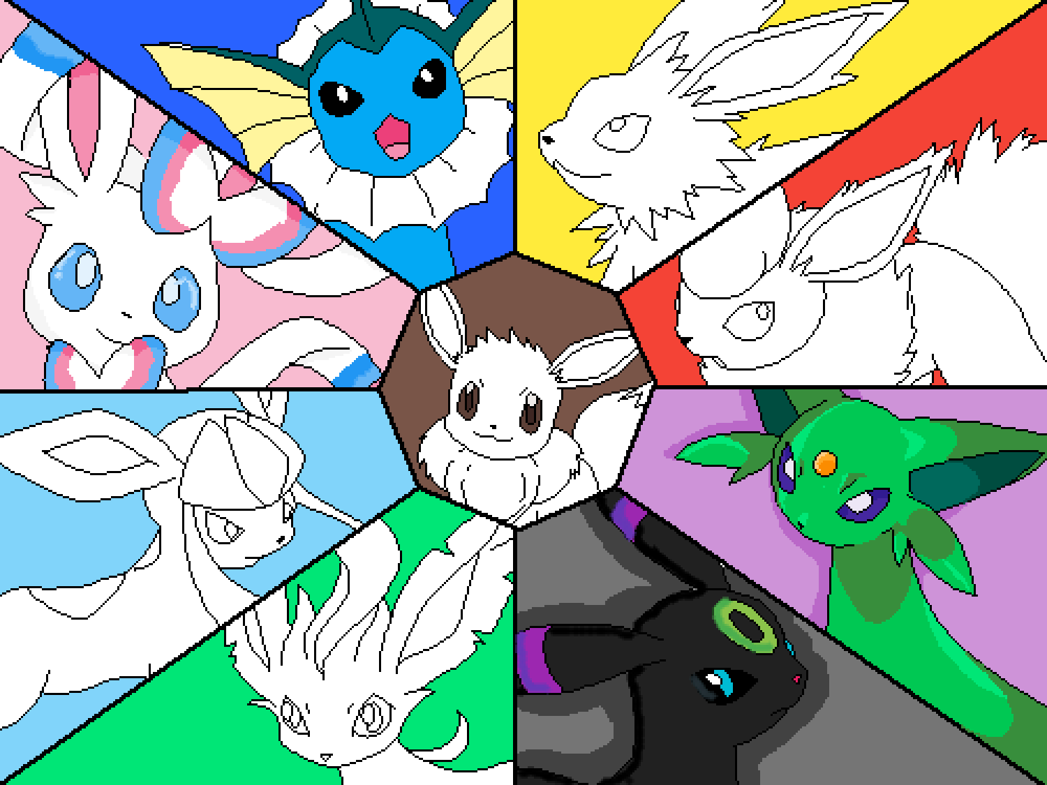 Editing Eevee evolution collab - Free online pixel art drawing tool ...