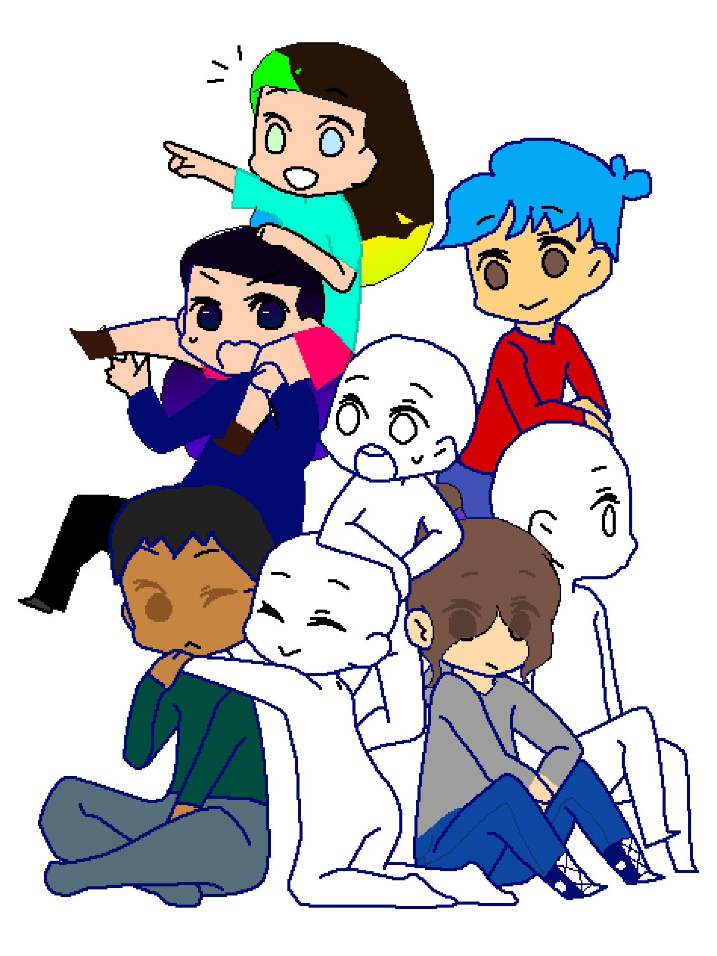 Editing My 2 OCs - Free online pixel art drawing tool - Pixilart