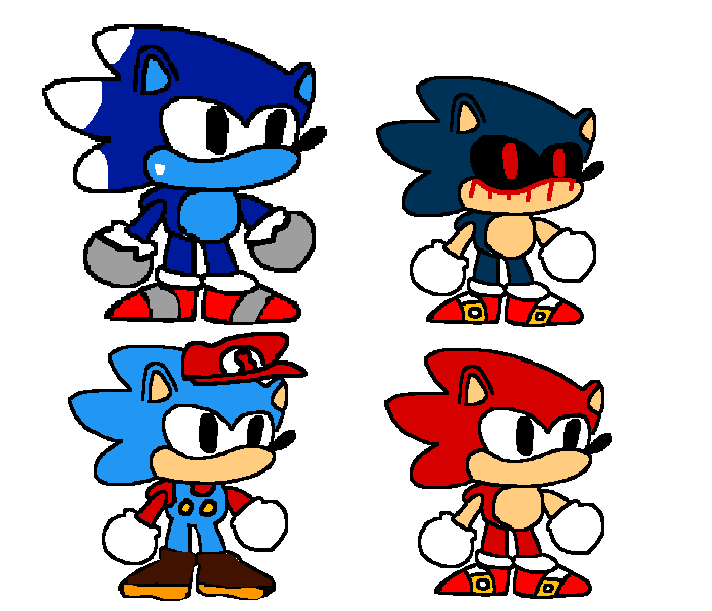 Pixilart - Paper Sonic Forms 2 by Makkusu