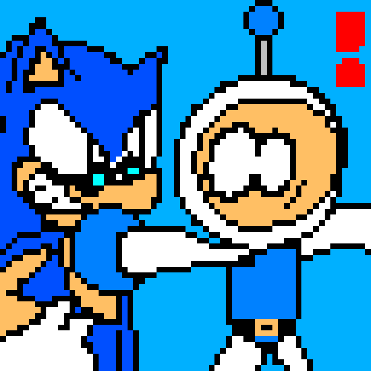 Pixilart - Sonic vs Bomberman by MazeGuy