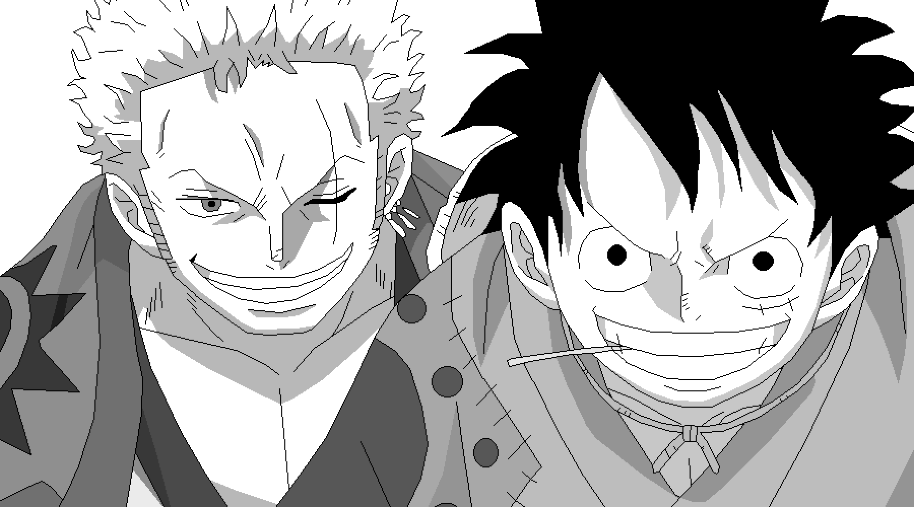 Pixilart - (25 follower special) luffy and zoro base by TheTrueKanji