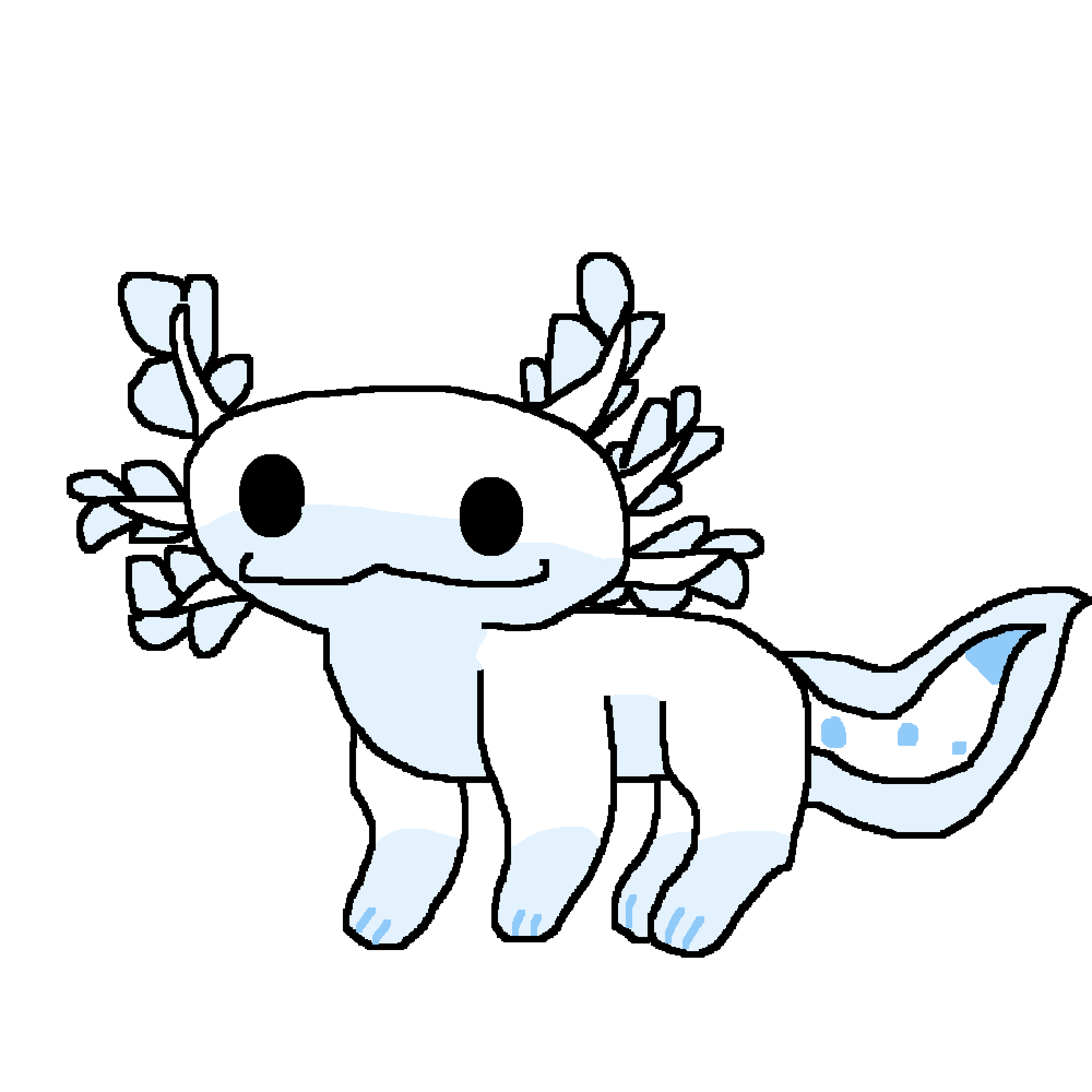 Pixilart - axolotl base by Axolotl-cat