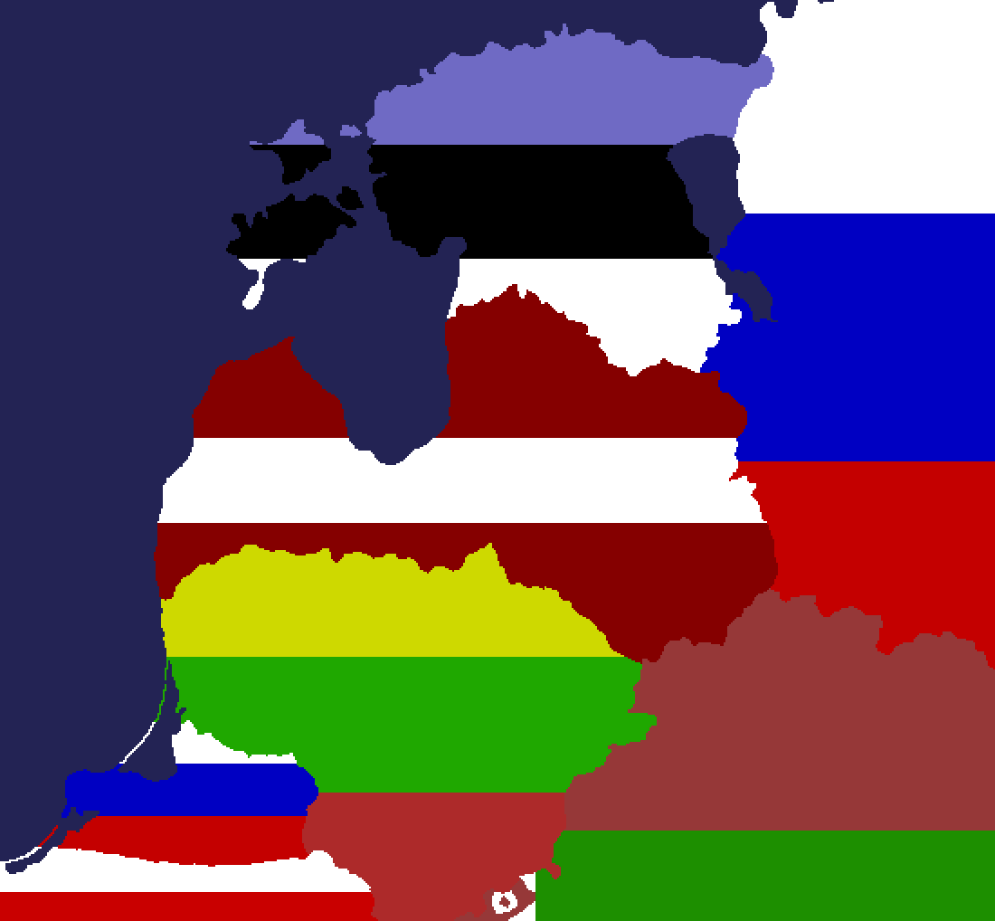 Pixilart - Flag map of the Baltics and surroundings! by Te-cheeseman320