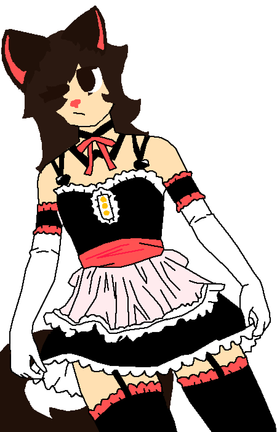 Pixilart - maid base by Silver-mushroom