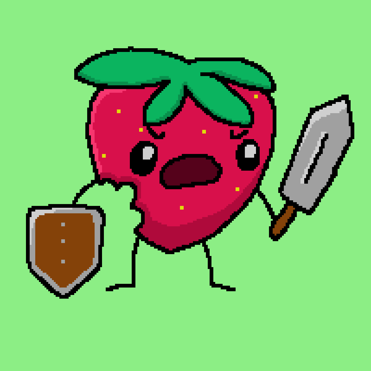 Pixilart - strawberry knight by Goosepotato