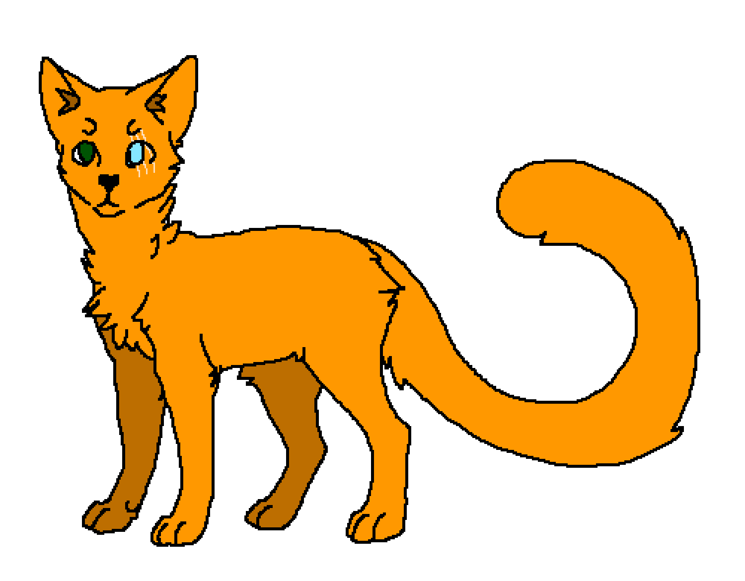 Pixilart - Warrior cat base uwu by NotaG4yToaster2