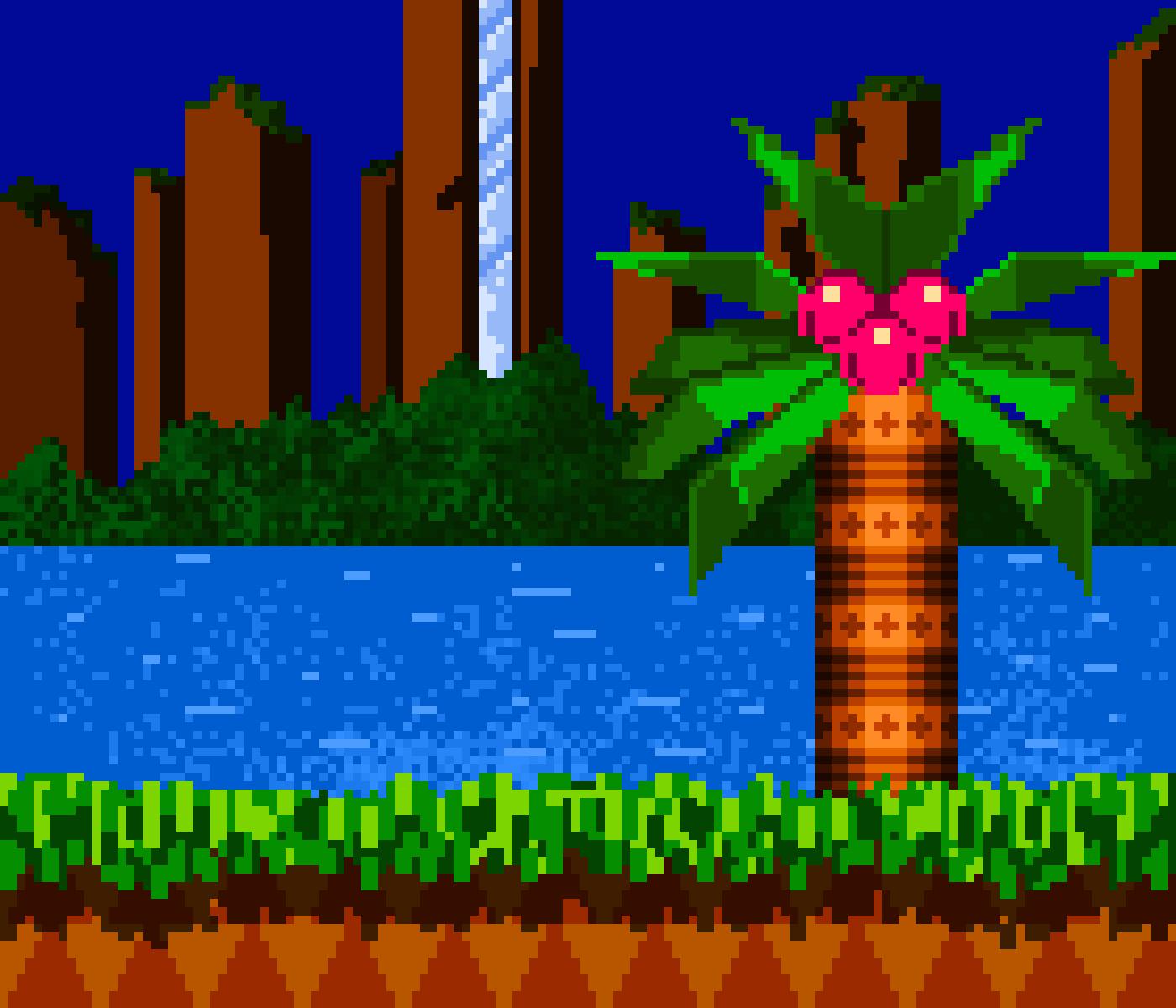 Pixilart - Palmtree Panic Zone Act 1 (Present) by Agamemaker207