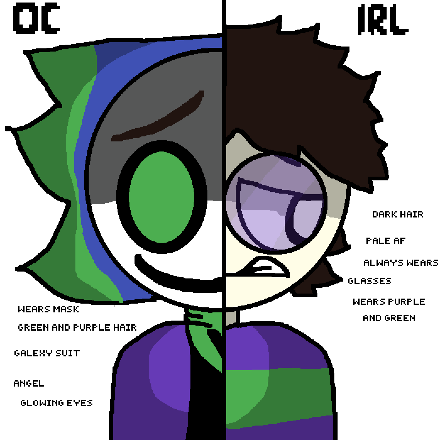 Pixilart Oc Vs Irl Spot The Difference By Iorangejuice 