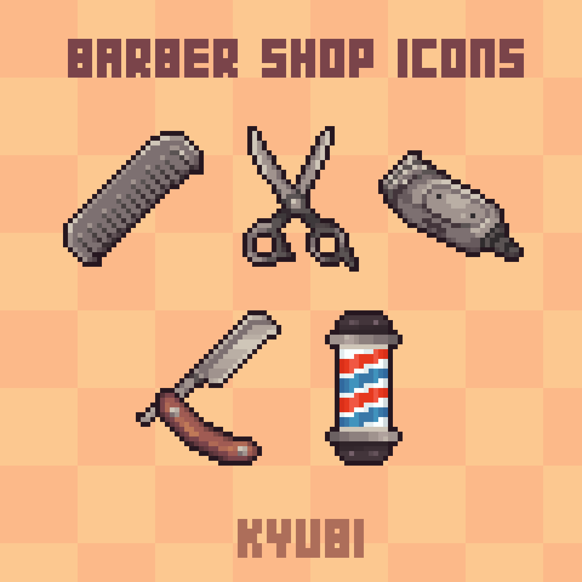 Pixilart - Barber Icons by Kyubi-Pixels