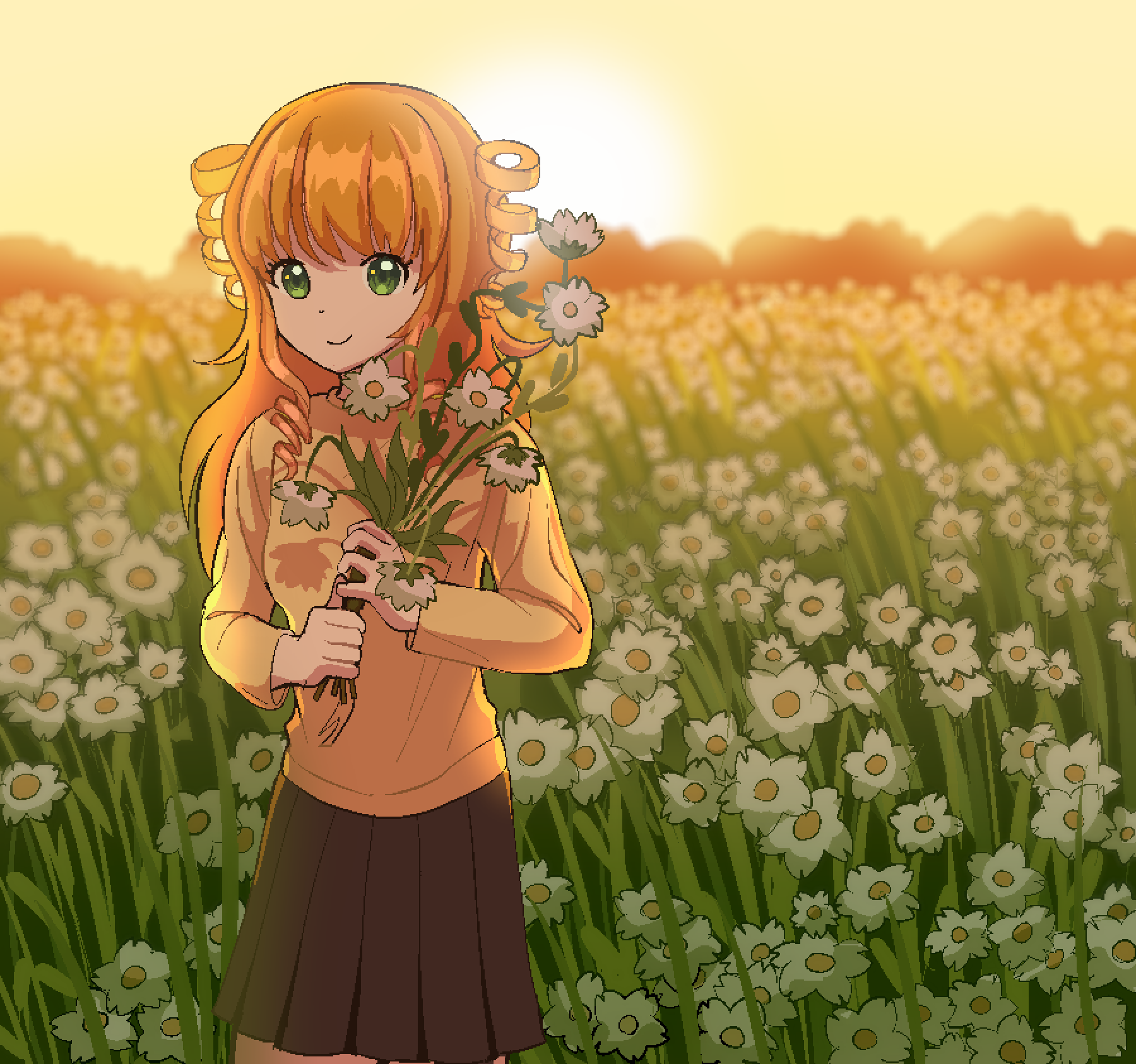 Pixilart - SUNSET MEADOW by Fennekandi