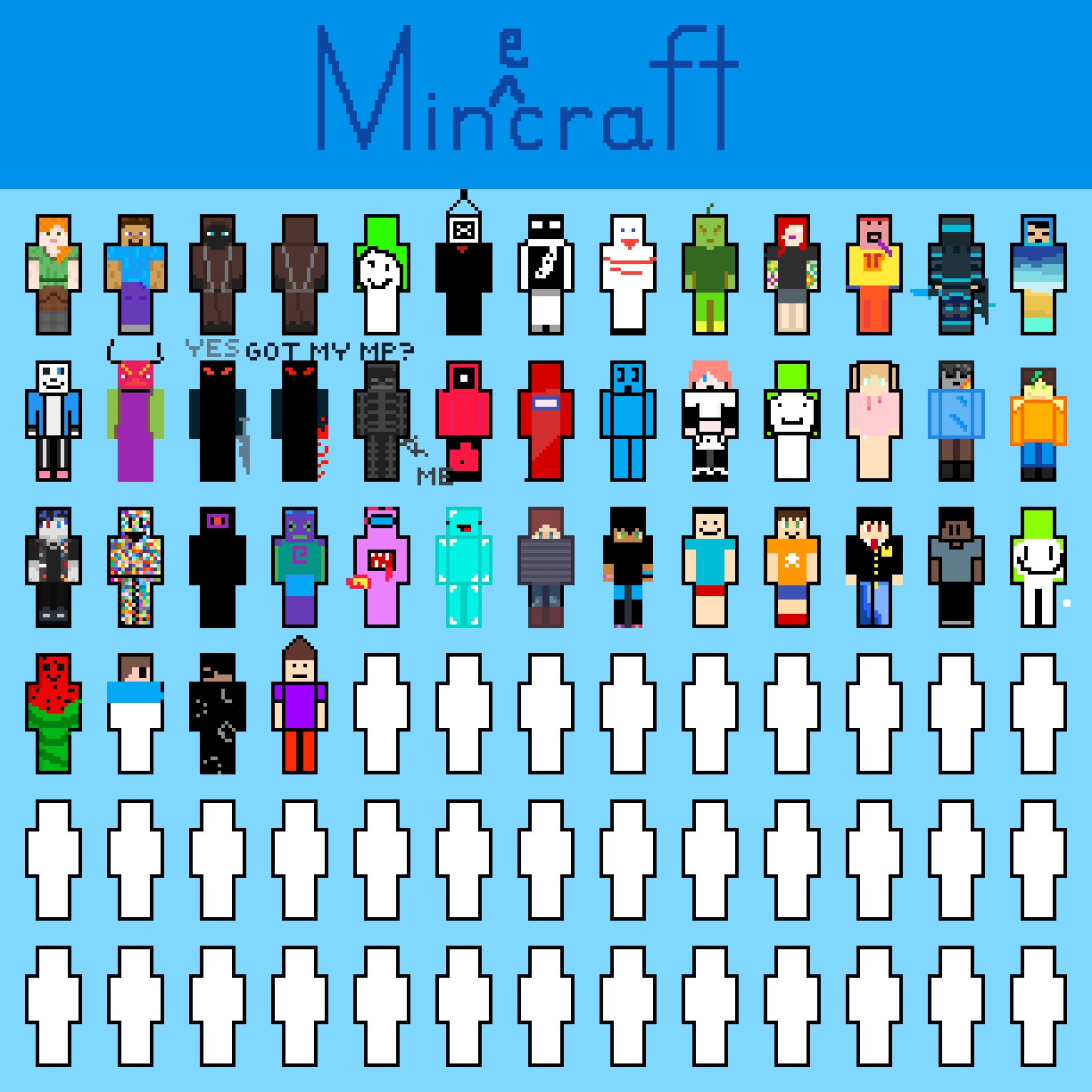 Pixilart - Minecraft Players by GMOneY2980