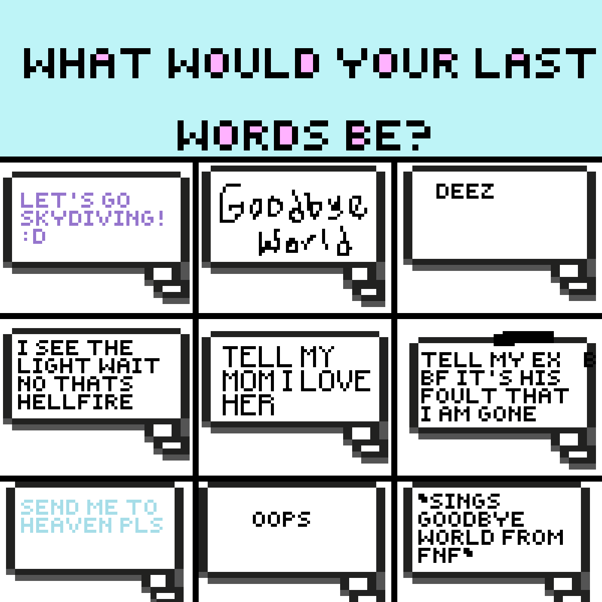 Pixilart - Goodbye World FNF by LunarEclipse876