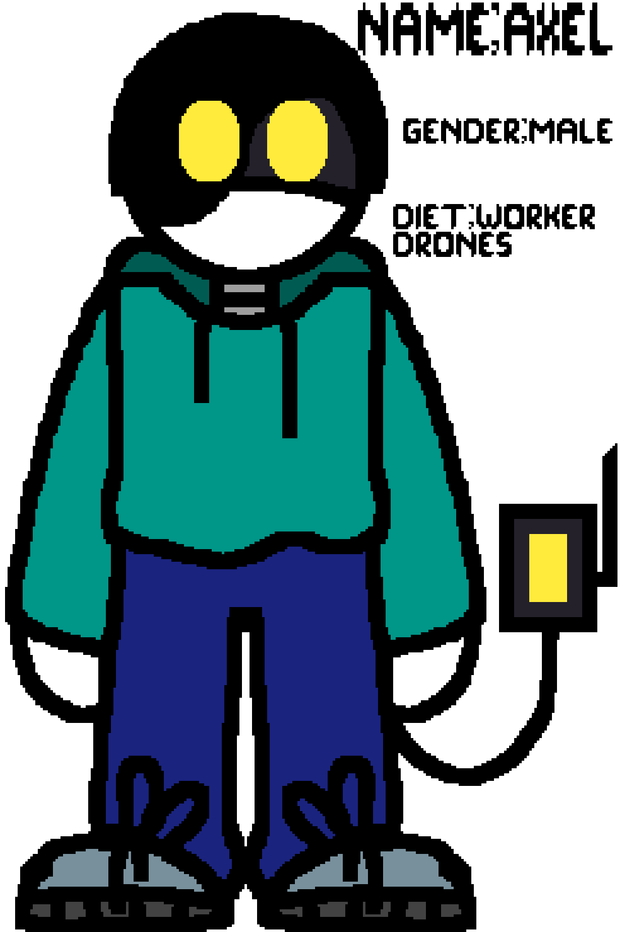 Pixilart - my murder drones oc Axel by DOMIDAHOOMAN121