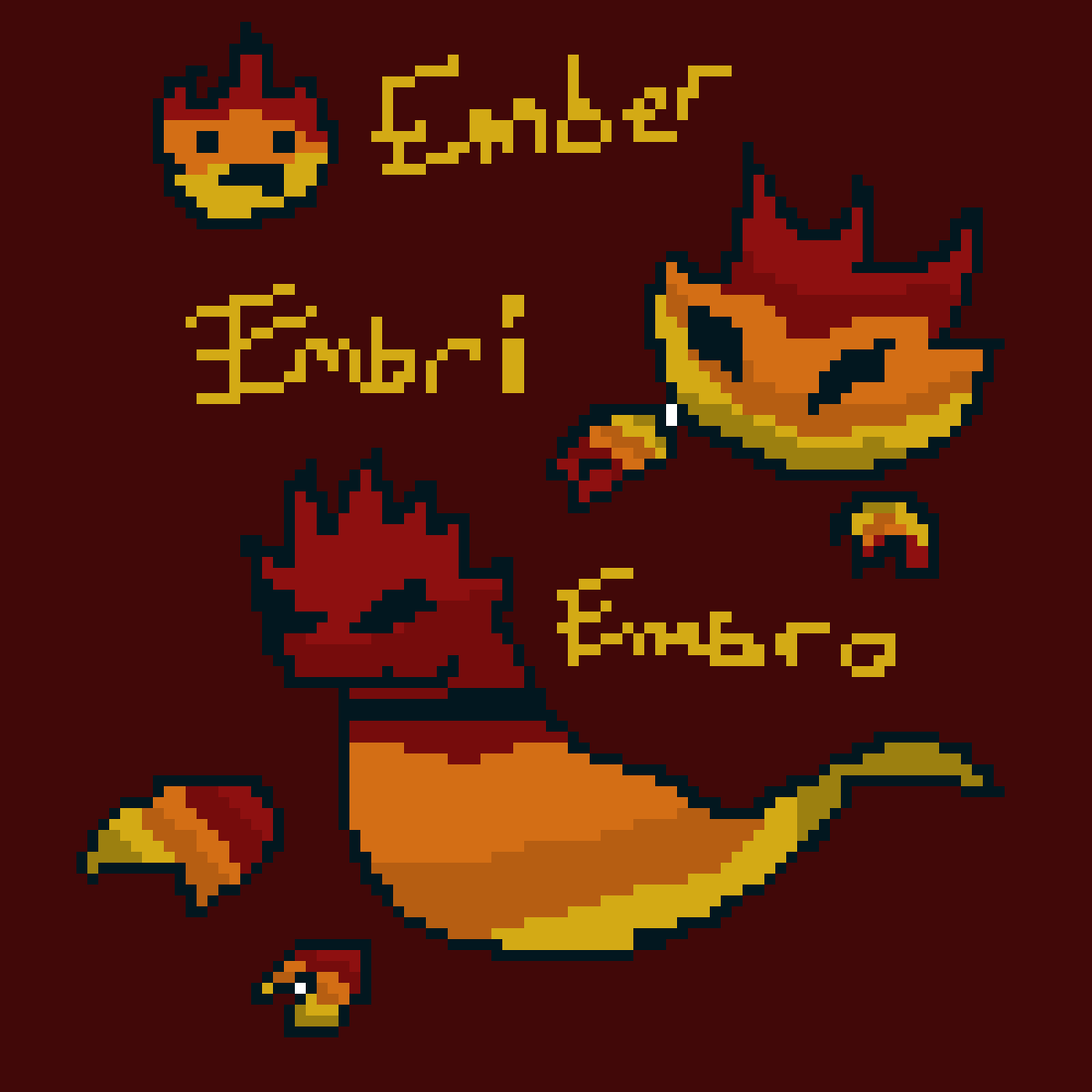 Pixilart - Fakemon Ember evolution by MsRainbow