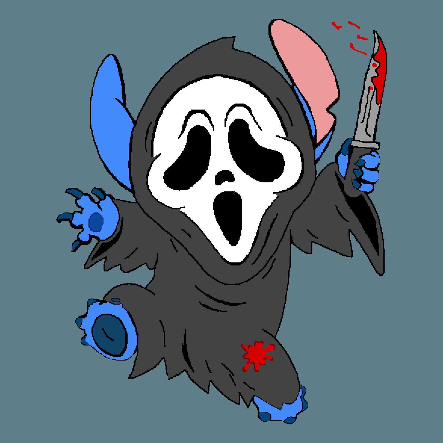 Pixilart - Stitch as ghostface by Joyishlife