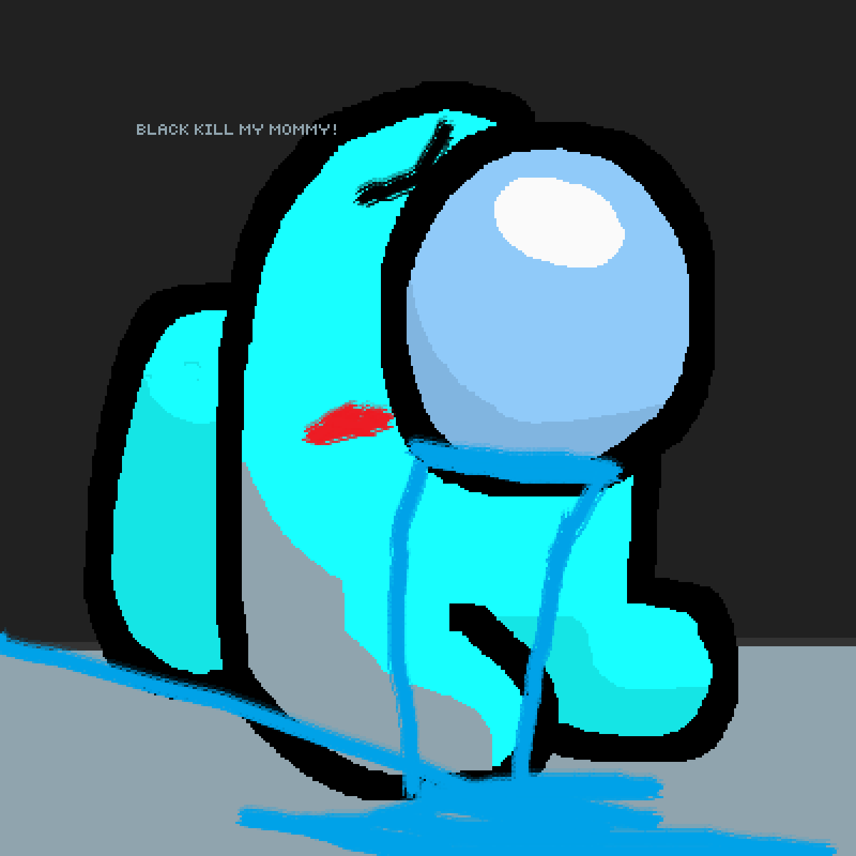 Pixilart - mini cyan hurt among us by Anonymous