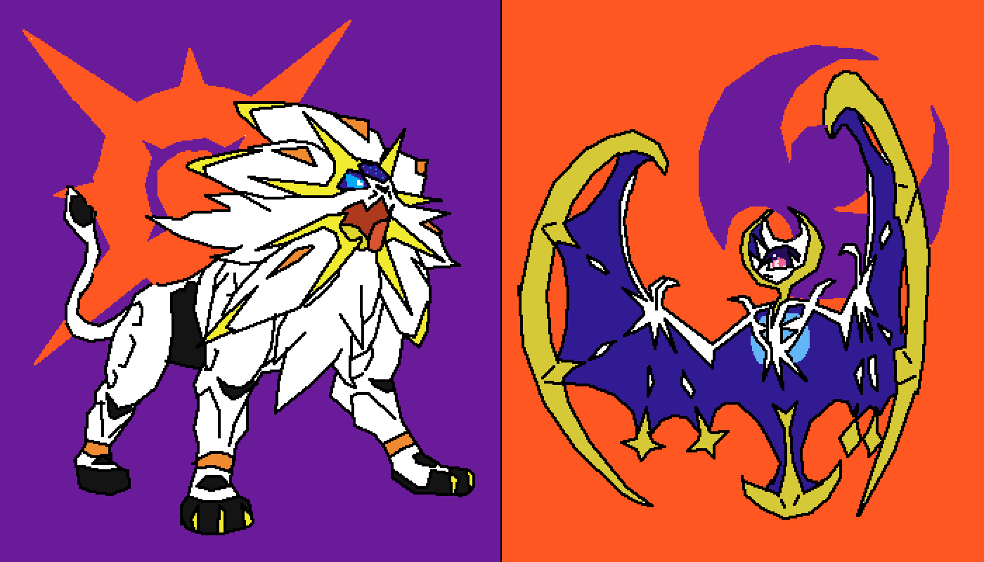 Pixilart - Solgaleo and Lunala by silverypupply