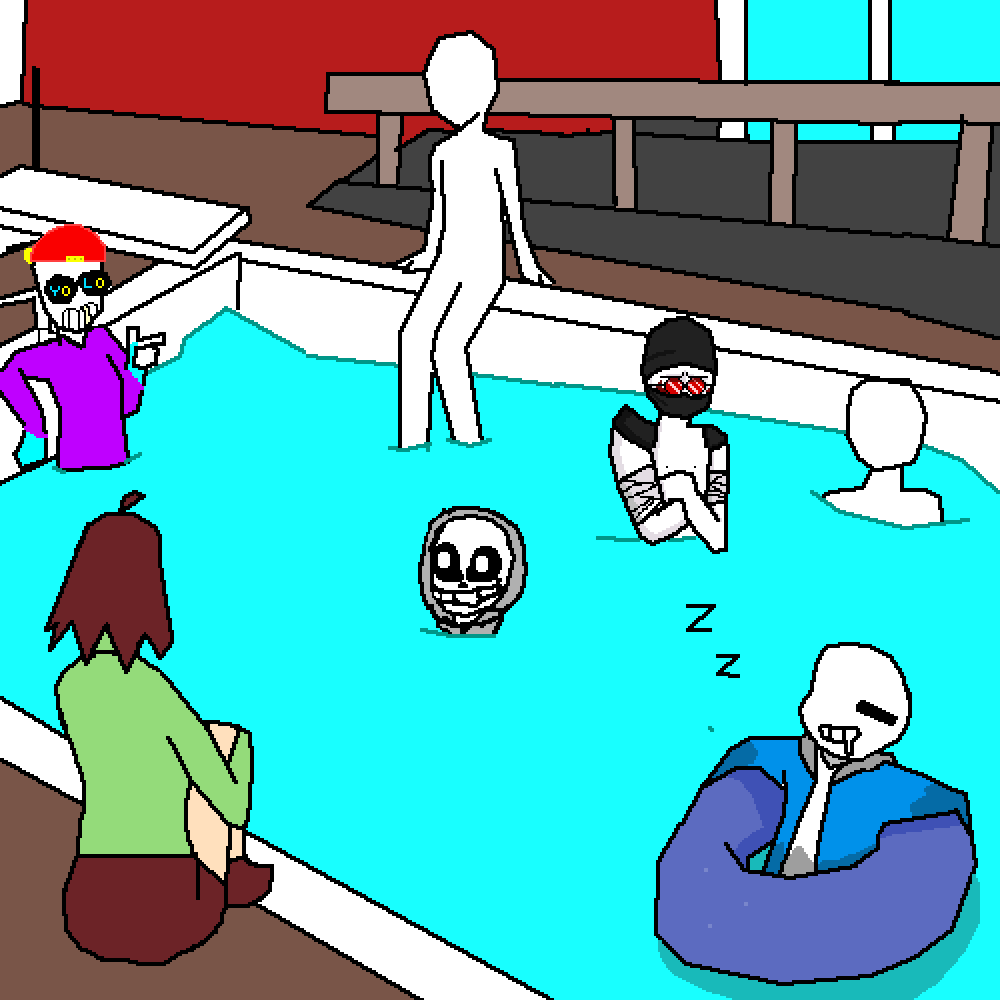 Pixilart - pool party sans AU s by THECAPTAIN85