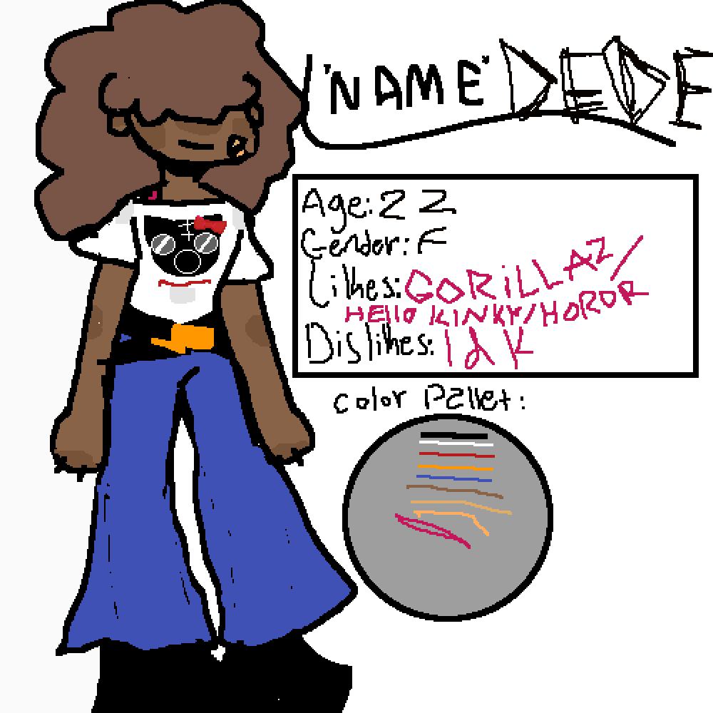 Editing dede gorillaz oc - Free online pixel art drawing tool - Pixilart