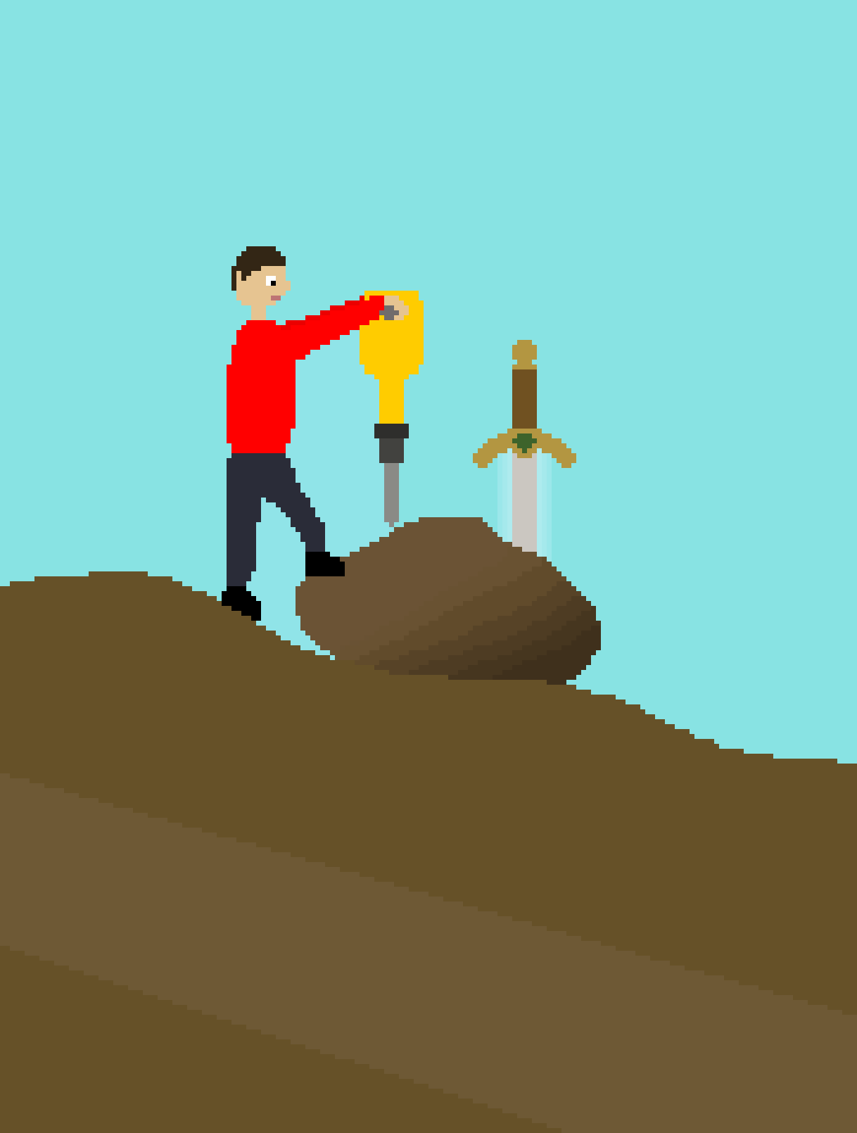 Pixilart - GOOFY BOI AND SWORD by FlyingPiggy