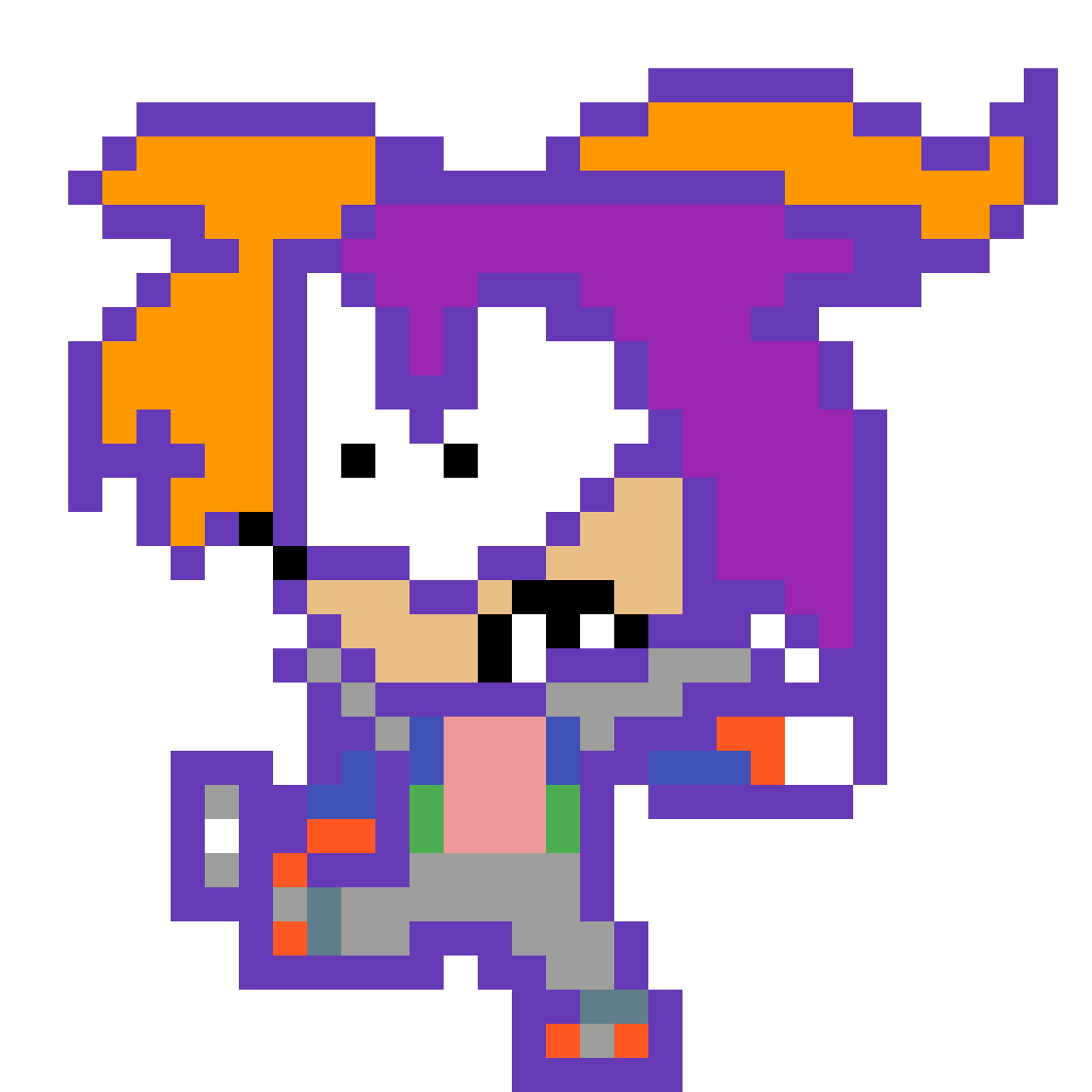 Pixilart - 8-bit chell remake run by Mekko4dev
