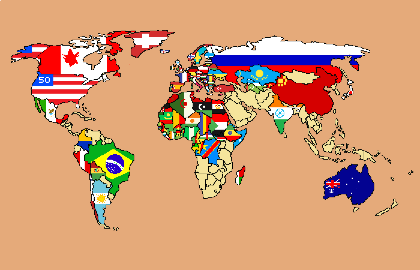 Pixilart - World Map FlagEmpty and fixed !Add more flags! by doggyninja20