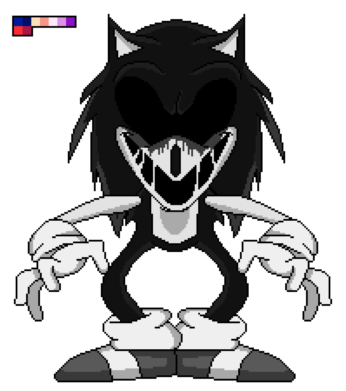 Pixilart - YCR Sonic EXE Base Down Pose Requested by cash-nasty