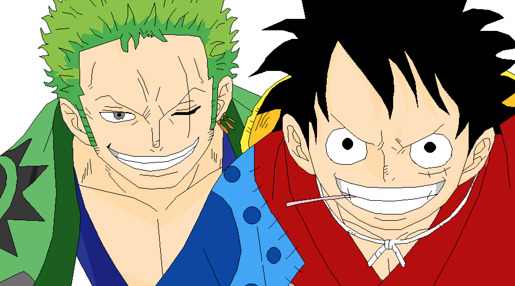 Pixilart - (25 follower special) luffy and zoro base by op-harleigh