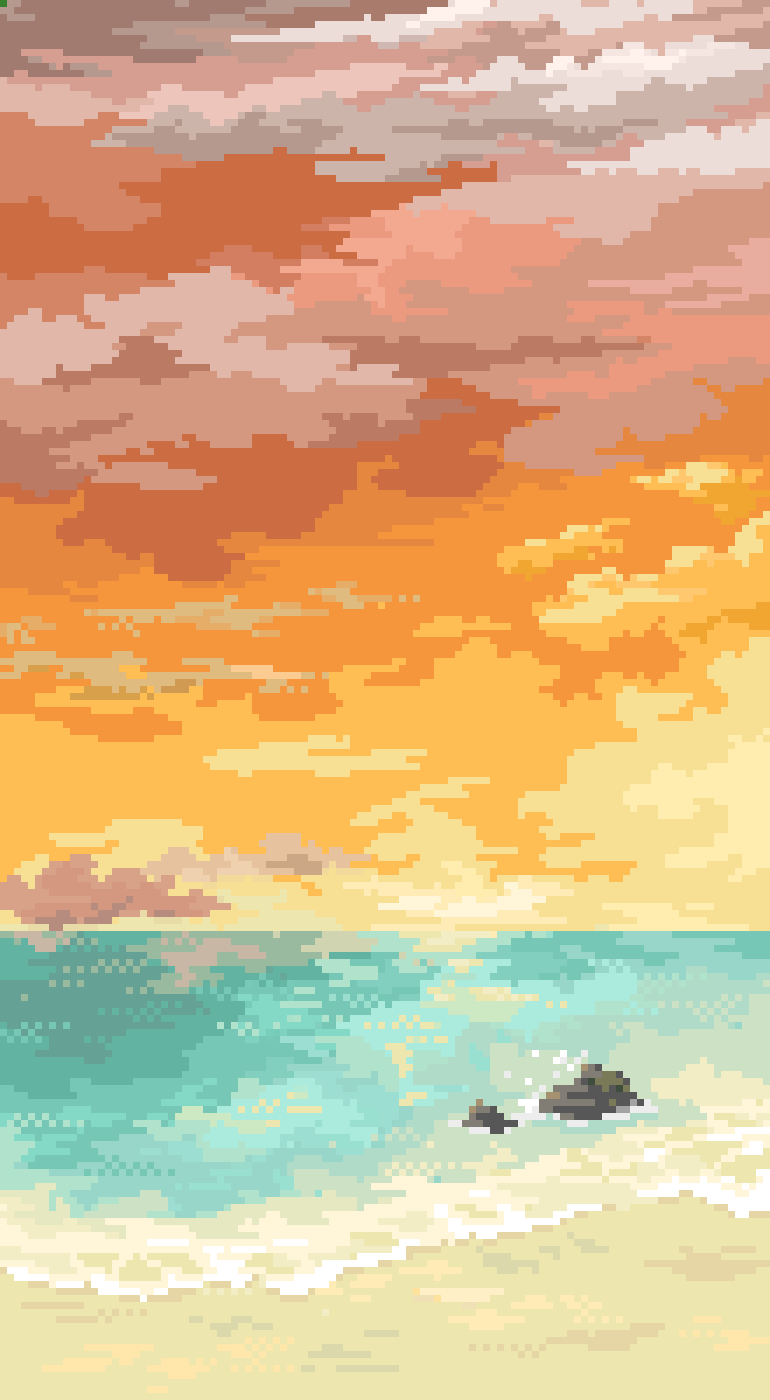 Pixilart - da peachy sky beach by ThePebselart