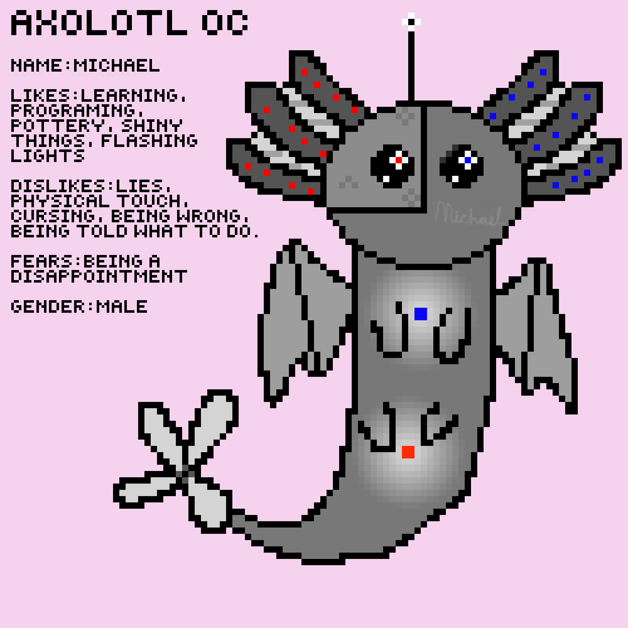 Pixilart - Axolotl Oc by melody2rtts