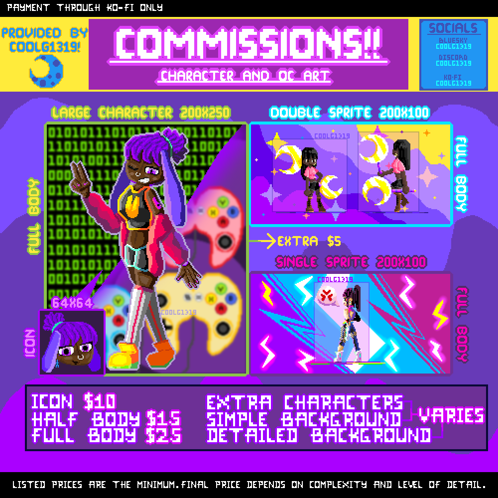 Pixilart - Updated Character Commission Sheet! by CoolG1319