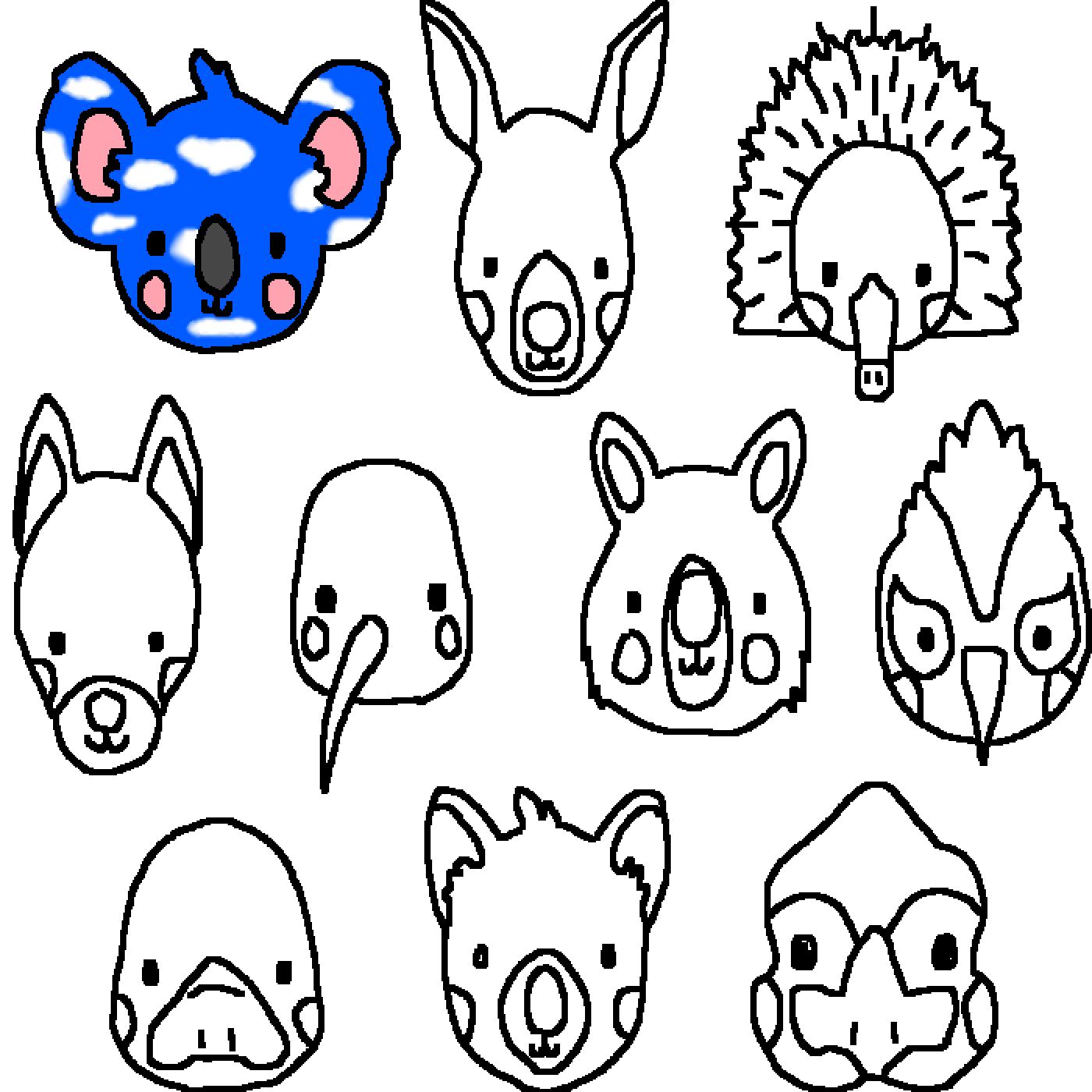 Editing Australian animals base - Free online pixel art drawing tool ...