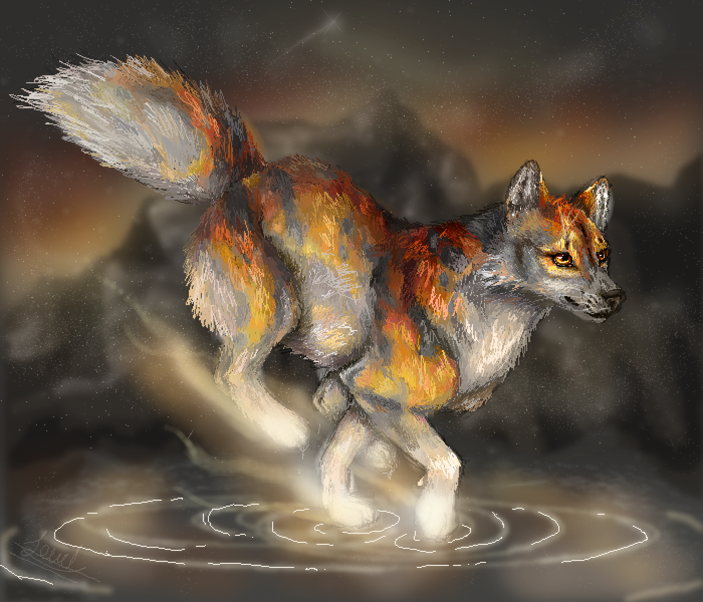 Pixilart - Dawn Wolf by upperupl