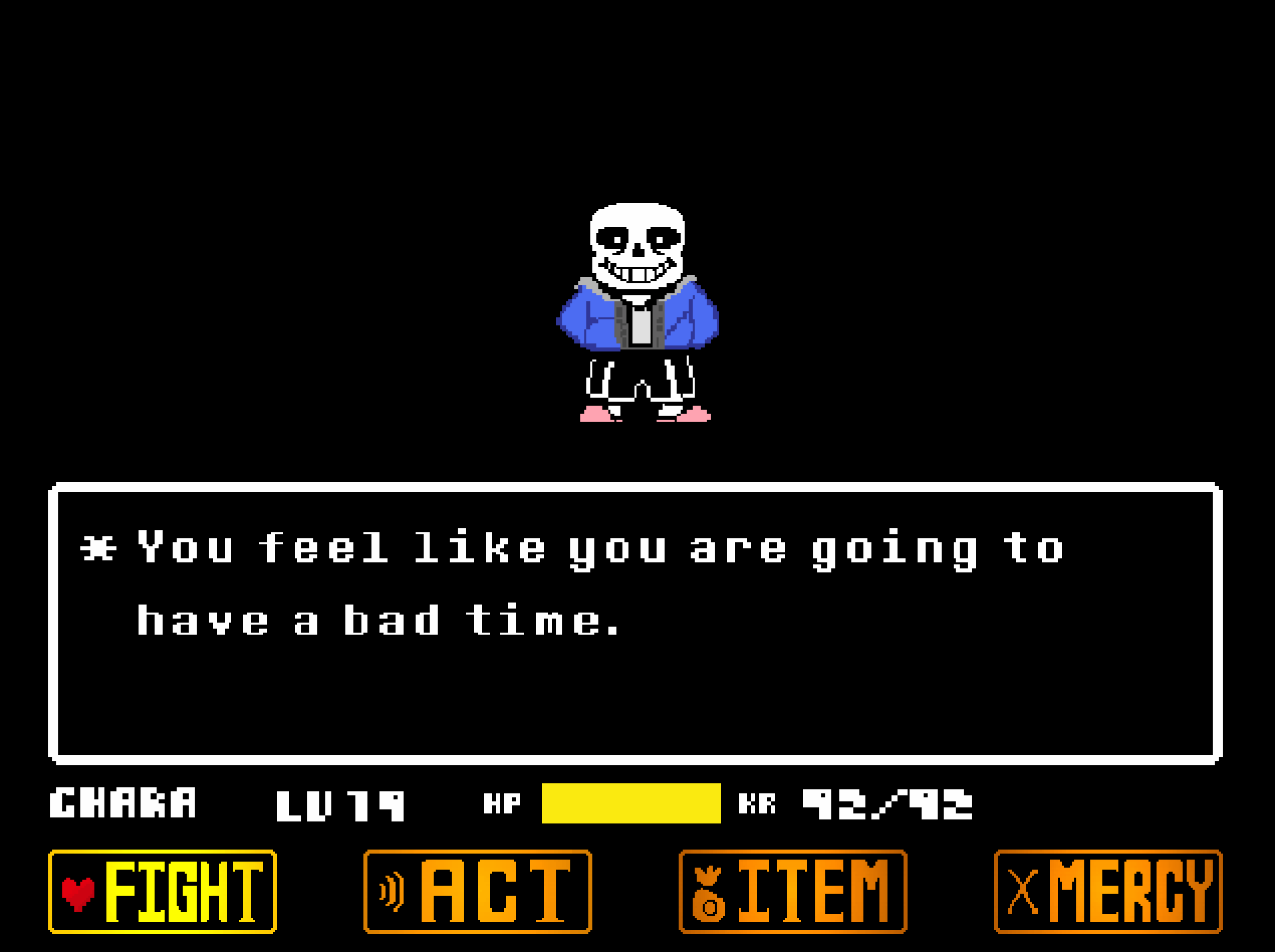 Pixilart - Sans Battle Screen by not1avocado1man