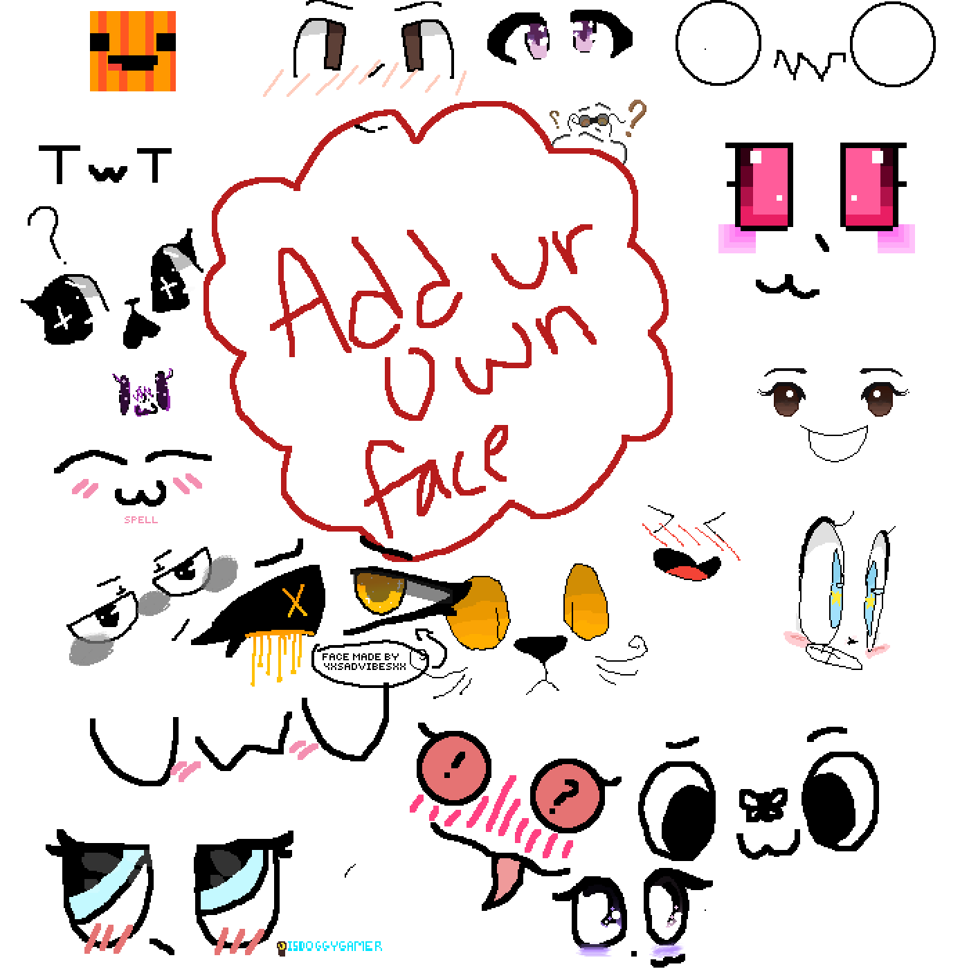 Editing My uwu face (Updated Read Description) - Free online pixel art ...