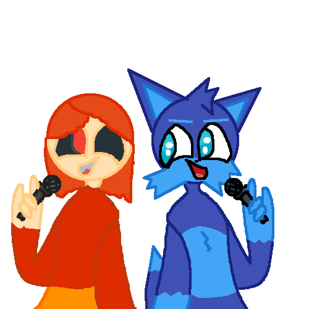 Pixilart - yoki and blue singing by Evanafton5