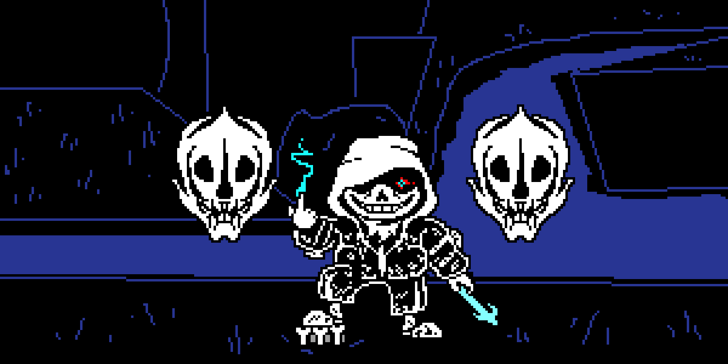 Pixilart - ULC waterfall dust Sans by negativetale