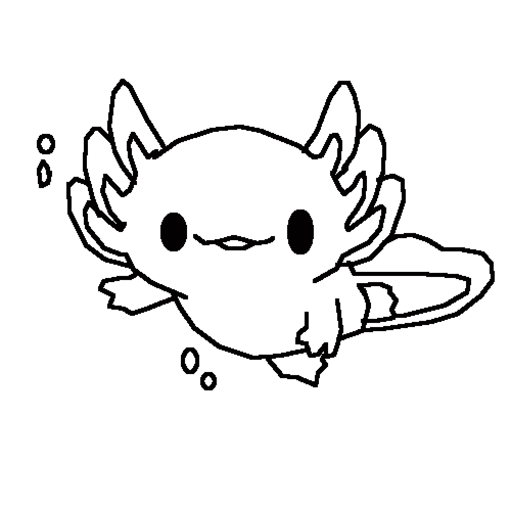 Pixilart - kawaii axolotl base by luciixq