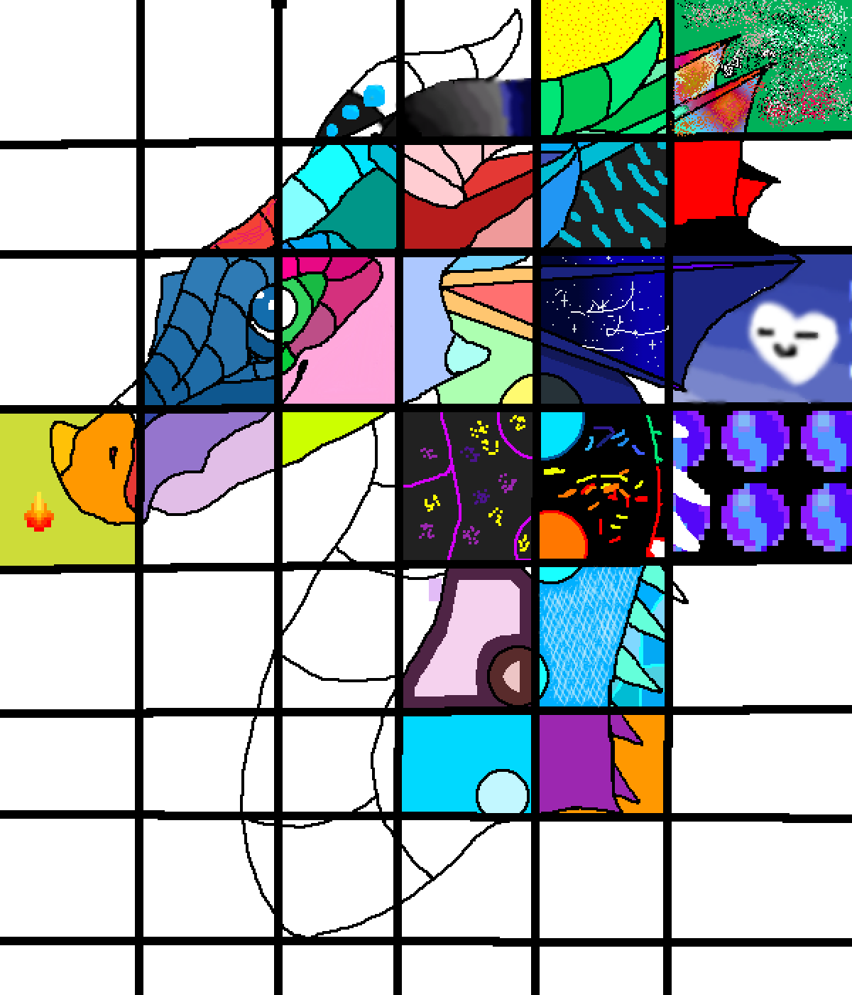Pixilart - Dragon Squares by fireblazelol