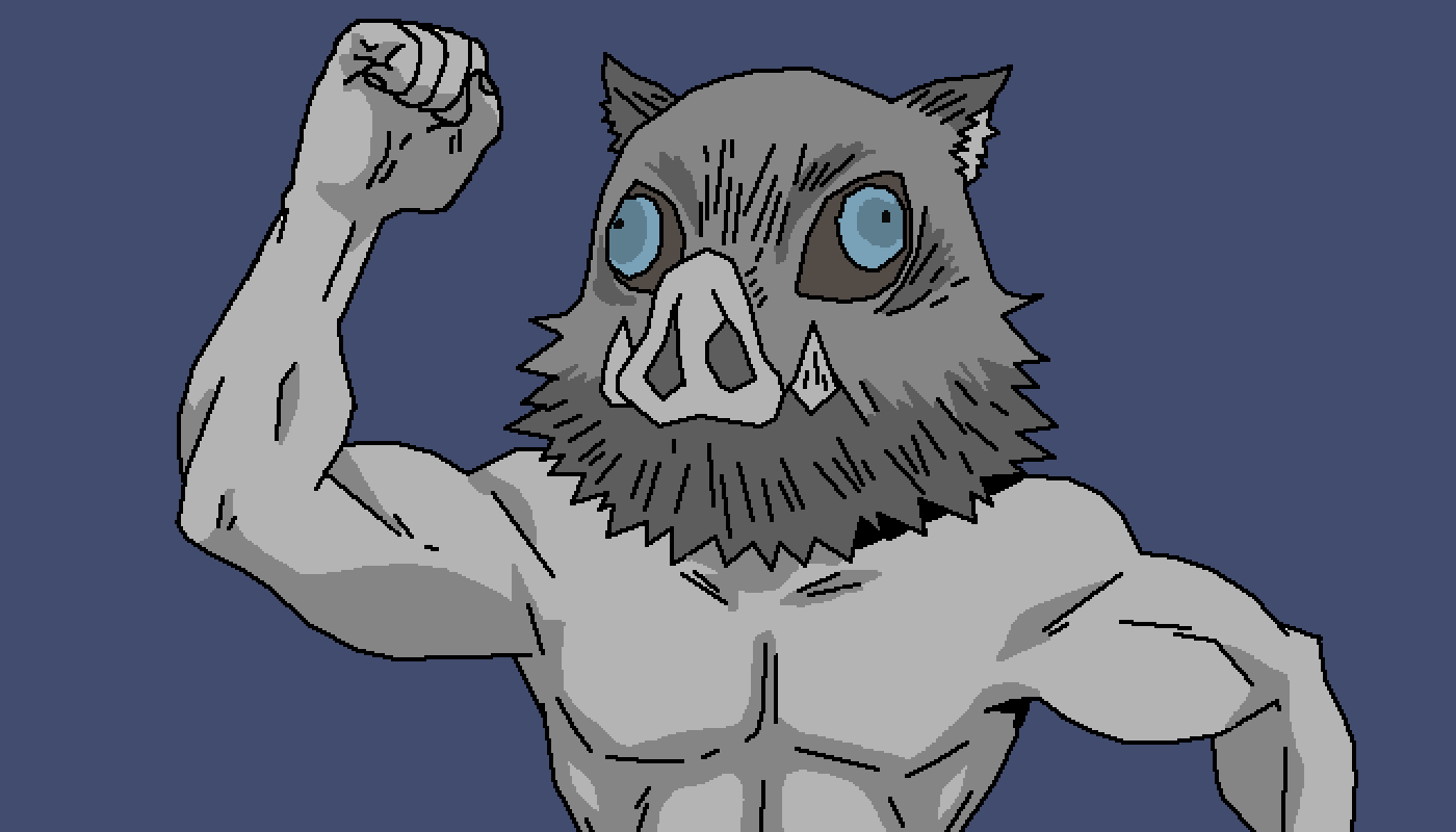 Pixilart - Inosuke Hashibira Base by biono