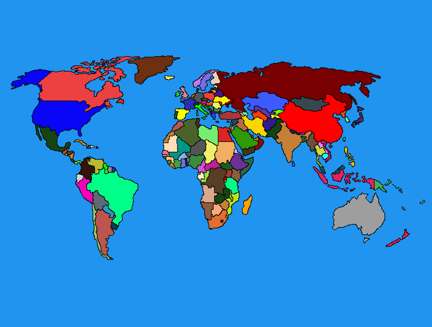 Pixilart - Colored World Map by Bit-Dragon-Ball