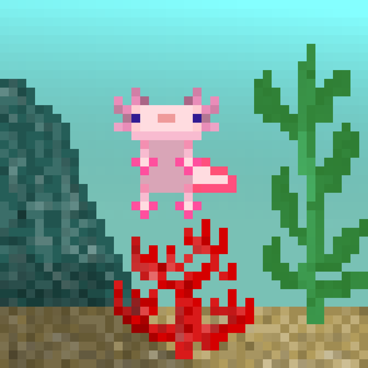 Pixilart - Axolotl in the ocean by SoundwaveG1