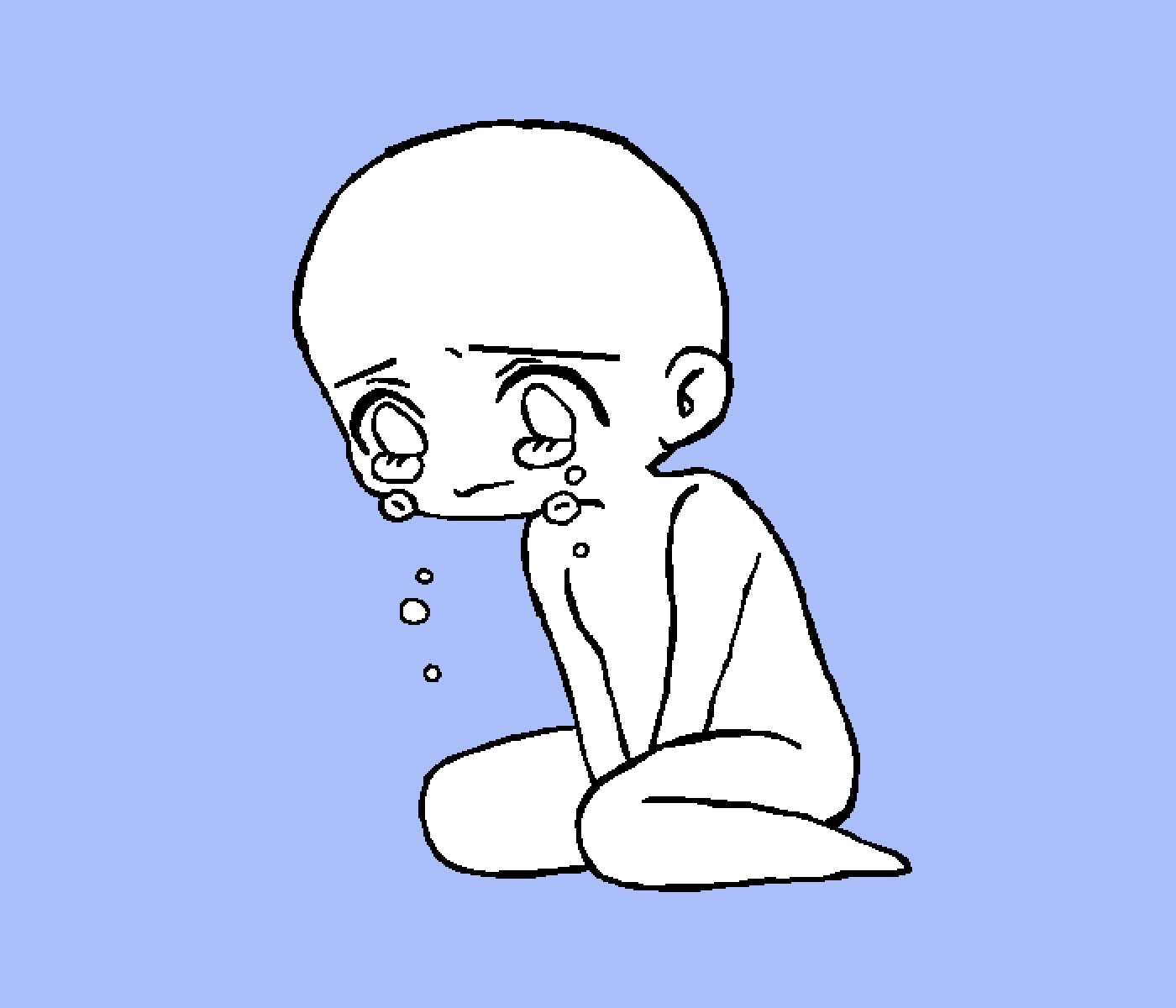 Pixilart - Cute and sad base by Its-ya-gurl