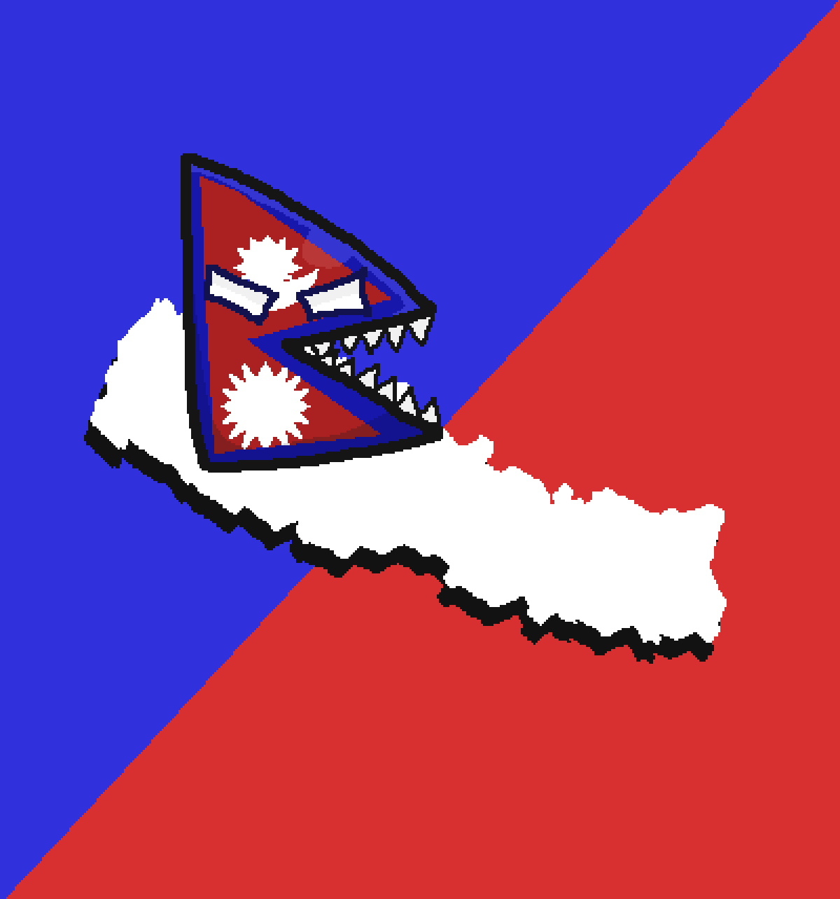 Pixilart - Nepal ball 🇳🇵 by ReichSlayer201