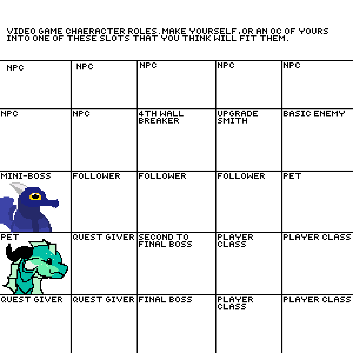 Pixilart - video game character roles by WingsOfFire8