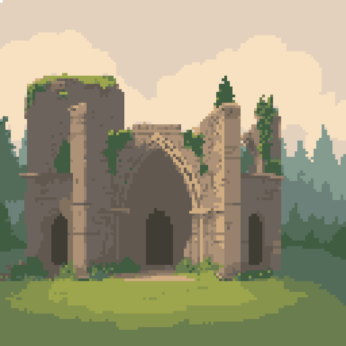 Pixilart - Overgrown Ruins by PhonoForest